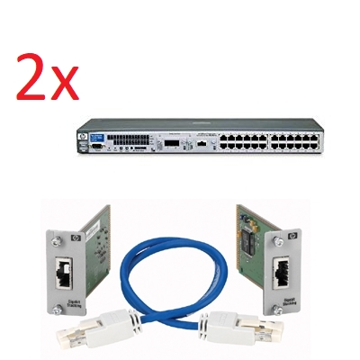Мрежов суич HP ProCurve Switch 2524 x 2 + HP ProCurve Switch Gig Stack ...