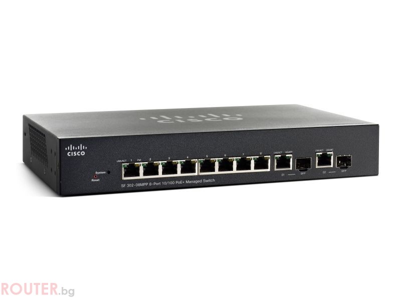 Мрежов суич CISCO SF302-08MPP 8-port