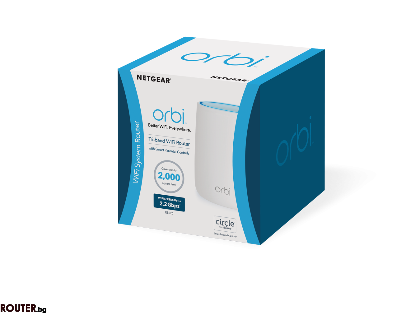 Рутер NETGEAR Orbi 20, 4PT AC2200 (866 + 866 + 400 Mbps)